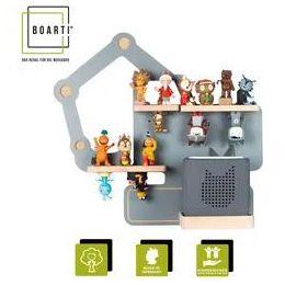 Wandregal BOARTI "Holz Regal Bagger Kinder Toniebox Tonies Figuren", grau, B:44cm T:19cm, Regale, Wandregal