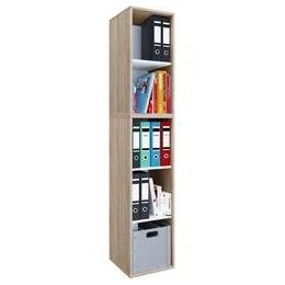 B&uuml;cherregal Vcm "Holz B&uuml;ro Regal B&uuml;cher Ordner Aktenregal Lona l 5f", braun (sonoma, eiche), B:35cm T:37cm, Regale, B&uuml;cherregal