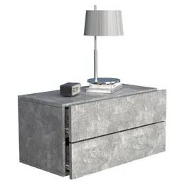 Nachttisch Vcm "Holz Wandschublade Wand H&auml;nge Nachttisch Usal L60", grau (beton, grau), B:60cm T:32cm, Sideboards, Nachttisch