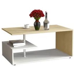 Couchtisch Vcm "Holz Sofatisch Couchtisch Wohnzimmertisch Maliso M", braun (wei&szlig;, honig, eiche), B:91cm T:53cm, Tische, Couchtisch