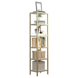 Standvitrine Vcm "Metall Stand Vitrine Regal Vinali M", gold, B:40cm T:30cm, Obermaterial: 100% Metall MT., Schr&auml;nke, Standvitrine