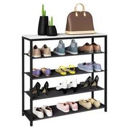 Schuhregal Vcm "Metall Holz Schuhregal Schuhablage 4 F&auml;cher Taliro", wei&szlig;, B:90cm T:30cm, Regale, Schuhregal