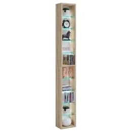 Standregal Vcm "Holz CD DVD Stand Aufbewahrung Regal Rasato XL", braun (sonoma, eiche), B:21cm T:14cm, Regale, Standregal