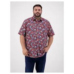 Kurzarmhemd Lerros "1/2 Hemd floral bedruckt, grosse Gr&ouml;&szlig;en", Herren, Gr. 4XL, extraweit, vivid rot, 100% Baumwolle, Hemden