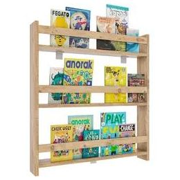 Wandregal Vcm "Holz Kinderregal B&uuml;cherregal Kinder Regal Kidos", braun (honig, eiche), B:70cm T:10cm, Regale, Wandregal
