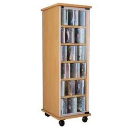Media-Regal Vcm "Holz CD DVD Stand Regal Schrank Valenza Glast&uuml;r", braun (buche), B:31cm T:35cm, Regale