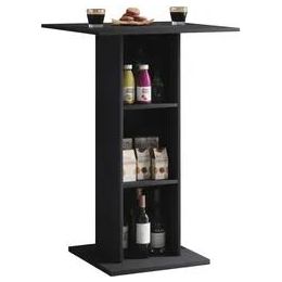 Bartisch Vcm "Holz Bartisch Tresen Stehtisch Bistrotisch Standos", schwarz, B:70cm T:70cm, Tische, Bartisch