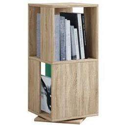 B&uuml;cherregal Vcm "Holz Regal B&uuml;roregal Aktenregal drehbar Stifta L", braun (sonoma, eiche), B:34cm T:34cm, Regale, B&uuml;cherregal