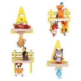 Wandregal BOARTI "Regal Baustelle Kinder Toniebox Tonies Figuren", gelb, B:25cm T:19cm, Regale, Wandregal