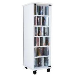 Media-Regal Vcm "Holz CD DVD Stand Regal Schrank Valenza Glast&uuml;r", wei&szlig;, B:31cm T:35cm, Regale