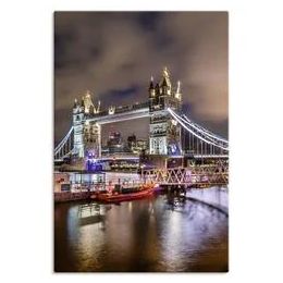 Wandbild Artland "LONDON Tower Bridge im Abendlicht", farbe bild(er): rot, B:80cm H:120cm, Bilder, als Alubild, Leinwandbild, Poster, Wandaufkleber in verschied. Gr&ouml;&szlig;en