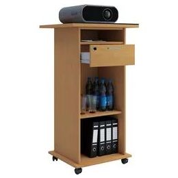 Wohnzimmertisch Vcm "Tisch M&ouml;bel Wagen Beamer Projektor Rollen Neta", braun (buche), B:60cm T:50cm, Sideboards, TVRack