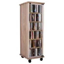 Media-Regal Vcm "Holz CD DVD Stand Regal Schrank Valenza Glast&uuml;r", braun (sonoma, eiche (s&auml;gerau)), B:31cm T:35cm, Regale