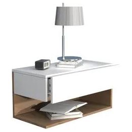 Nachttisch Vcm "Wandschublade Wand H&auml;nge Nachttisch Usal XL 60cm", braun (wei&szlig;, honig, eiche), B:60cm T:32cm, Sideboards, Nachttisch