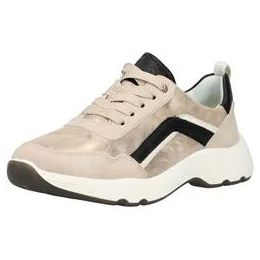 Sneaker Ara "Ara Sneaker Leder", Damen, Gr. 41, beige, schwarz, Leder, Schuhe Sneaker