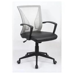 B&uuml;rostuhl Vcm "B&uuml;rostuhl Schreibtischstuhl Drehstuhl Offilo PU", grau (schwarz, grau), B:48cm T:46cm, Obermaterial: 90% Metall MT. 10% Textilmaterial TEXMAT., St&uuml;hle, B&uuml;rostuhl