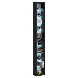 Standregal Vcm "Holz CD DVD Stand Aufbewahrung Regal Rasato XL", schwarz, B:21cm T:14cm, Regale, Standregal