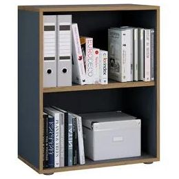 B&uuml;cherregal Vcm "Holz B&uuml;ro Regal B&uuml;cher Ordner Aktenregal Salia 2f", schwarz (anthrazit), B:60cm T:33cm, Regale, B&uuml;cherregal