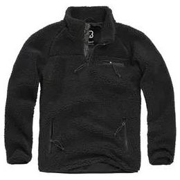 Sweatjacke BRANDIT "Brandit Herren Teddyfleece Troyer", Damen, Gr. XL, schwarz, 100% Polyester, unifarben, Sweatjacken Sweatjacke