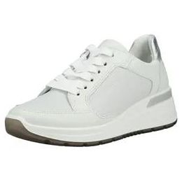 Sneaker Ara "Ara Sneaker Leder", Damen, Gr. 39, wei&szlig;, silber, Leder, Schuhe Sneaker