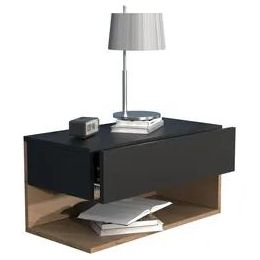 Nachttisch Vcm "Wandschublade Wand H&auml;nge Nachttisch Usal XL 60cm", braun (schwarz, honig, eiche), B:60cm T:32cm, Sideboards, Nachttisch