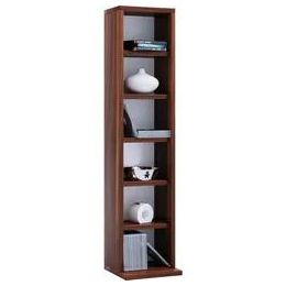 Standregal Vcm "Holz CD DVD Stand Aufbewahrung Deko Regal Elementa", braun (kern, nussbaum), B:21cm T:20cm, Regale, Standregal