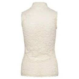 Spitzentop rosemunde "Delicia lace top", Damen, Gr. S, wollwei&szlig;, Spitze, Obermaterial: 50% Baumwolle, 48% Polyamid, 2% Elasthan, figurbetont h&uuml;ftlang, ohne Ausschnitt, Tops Spitzentop, aus elastischer Baumwollspitze mit Stehkragen und Knopfleiste