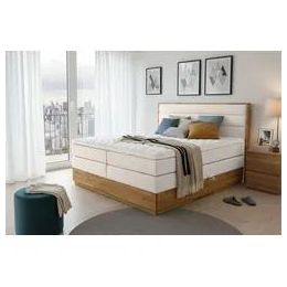 Boxspringbett Home Affaire "Evelina, Doppelbett, Polsterbett, Komfortbett, 160 & 180 cm", wei&szlig;, B:184cm L:210cm, 94% PES, 6% Nylon, Komplettbetten, Boxspringbett, inkl. 6 cm Topper, zwei Bettk&auml;sten, Taschen-Federkernmatratze in H3
