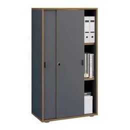 Aktenschrank Vcm "B&uuml;roschrank Aktenschrank Schiebet&uuml;ren Salia 3fach", schwarz (anthrazit), B:60cm T:37cm, Obermaterial: 100% Holz Wood., Schr&auml;nke