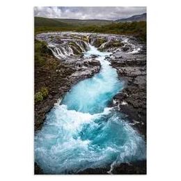 Wandbild Artland "Wasserfall Bruarfoss auf Island", farbe bild(er): blau, B:40cm H:60cm, Alu Dibond, Bilder, als Alubild, Leinwandbild, Poster, Wandaufkleber in verschied. Gr&ouml;&szlig;en