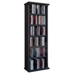 Media-Regal Vcm "Holz CD DVD Stand Regal Schrank Vetro Glast&uuml;r", schwarz, B:31cm T:18cm, Regale
