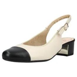 Slingpumps Ara "Ara Pumps Leder", Damen, Gr. 38, beige, schwarz, Leder, Schuhe Slingpumps