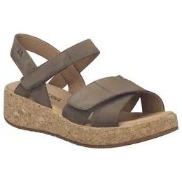 Sandale Josef Seibel "Evita 03, taupe", Damen, Gr. 42, grau (taupe), Obermaterial: 100% Rindsleder Leather cow., Schuhe Sandale