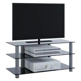 Wohnzimmertisch Vcm "TV M&ouml;bel Sideboard Fernseh Rack Alu Glas Netasa", schwarz (schwarzglas), B:95cm T:40cm, Sideboards