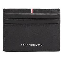 Kartenetui Tommy Hilfiger "TH CORP CC HOLDER", Damen, schwarz, Leder, Kleinlederwaren, Unisex Geldbeutel, Portemonnaie mit Logoschriftzug