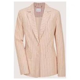 Madeleine Mode Jackenblazer MADELEINE "Blazer Eleganter Longblazer mit Nadelstreifen", Damen, Gr. 38, puderros&eacute;, bleigrau, melange, Obermaterial: 50% Leinen LI. 50% Viskose CV., Modern, gerade, Blazer, Streifenblazer