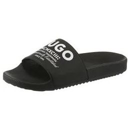 HUGO BOSS Badepantolette HUGO BLUE, Herren, Gr. 43, schwarz, Synthetik, Schuhe, Sommerschuh, Badelatschen, Pantolette, Strandschuh mit Logoschriftzug