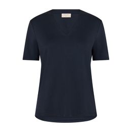 Kurzarmbluse Freequent "FQYR", Damen, Gr. M, grau (salute), Web, Obermaterial: 60% Modal, 40% Polyester, unifarben, bequem h&uuml;ftbedeckend, V-Ausschnitt, Blusen, elastisch, mit V-Ausschnitt