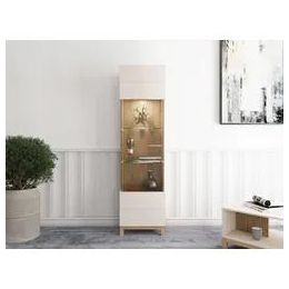 Vitrine Home Affaire "Essex Vitrinenschrank, Glasschrank, Standvitrine, Highboard/Sideboard", kaschmir, B:51,5cm H:191,5cm T:35cm, Glas, Holzwerkstoff, Kunststoff, MDF, Metall, Schr&auml;nke, Vitrine, 1 T&uuml;r, 4 Einlegeb&ouml;den, 5 F&auml;cher, Gesamtma&szlig;e (B/T/H): 51,5/35/191,5 cm