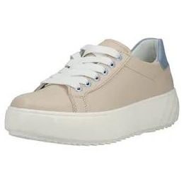 Plateausneaker Ara "Ara Sneaker Leder", Herren, Gr. 39, beige, blau, Leder, Schuhe Plateausneaker