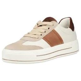 Plateausneaker Ara "Ara Sneaker Leder", Damen, Gr. 40, wei&szlig;, braun, Leder, Schuhe Plateausneaker