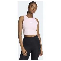 Tanktop Adidas SPORTSWEAR "ESSENTIALS 3-STREIFEN GEPOLSTERTES", Damen, Gr. XL, clear pink, Obermaterial: 90% Baumwolle, 10% Elasthan, Rundhals, Tops Tanktop