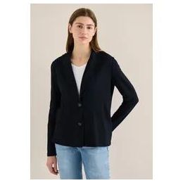 Jackenblazer Cecil, Damen, Gr. S (38), universal blau, Jersey, 66% Viskose, 30% Polyester, 4% Elasthan, unifarben, regular fit normal, V-Ausschnitt, B&uuml;ndchen, Blazer, im Basic-Style