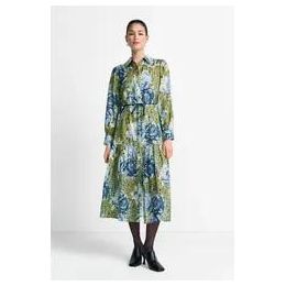 Midikleid RICHROYAL, Damen, Gr. 42, N-Gr, urban lime, Web, Obermaterial: 84% Baumwolle, 16% Seide, ca. Mitte Wade, Manschette, Kleider Midikleid, mit Pfingstrosenprint