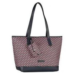 Shopper Tom Tailor "Xenia", Damen, Gr. B/H/T: 43cm x 29cm x 14cm, printed blau, Polyurethan, gepflegt, mehrfarbig, Taschen Shopper, mit raffiniert geometrischen "T" Print des Logos auf dem Taschenk&ouml;rper