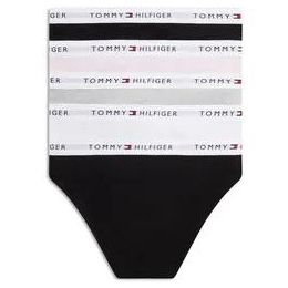 Slip "5 PK BIKINI", M&auml;dchen, Gr. 128/134, 5 Stk., schwarz, htr, l pink, wei&szlig;, schwarz, Jersey, Obermaterial: 95% Baumwolle, 5% Elasthan, Tommy Hilfiger UNDERWEAR, k&ouml;rpernah, Unterhosen Slip, f&uuml;r M&auml;dchen