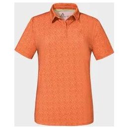 Sch&ouml;ffel Poloshirt SCH&Ouml;FFEL "Polo Shirt Style Fraydo WMN", Damen, Gr. 38, 5115, orange, Oberstoff: 91% Polyester, 9% Elasthan, V-Ausschnitt, Shirts