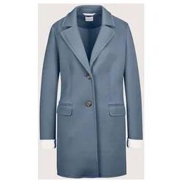 Madeleine Mode Kurzjacke MADELEINE "Jacke Longjacke aus zweilagigem Jersey", Damen, Gr. 42, blau (rauchblau, wollwei&szlig;), Obermaterial: 96% Viskose CV. 4% Elasthan EL., Modern, normal, Jacken Kurzjacke