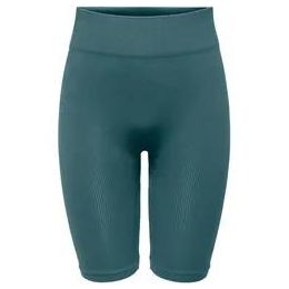 Trainingsshorts Only Play "ONPJAIA LIFE HW RIB CIR LONG SHORTS", Damen, Gr. XS, N-Gr, mediterranea, Rippware, Obermaterial: 75% Nylon, 15% Polyamid, 10% Elasthan, unifarben, slim fit knielang, Hosen, in feiner Rippstruktur mit Nylon