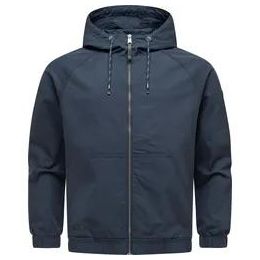 Outdoorjacke Ragwear "Roog YOUMODO", Gr. L (52), navy, Obermaterial: 65% Baumwolle, 35% Polyester, Basic, gerade h&uuml;ftbedeckend, hoch geschlossener Ausschnitt, elastischer Bund, Jacken Outdoorjacke, Leichte Herren &Uuml;bergangsjacke mit Kapuze